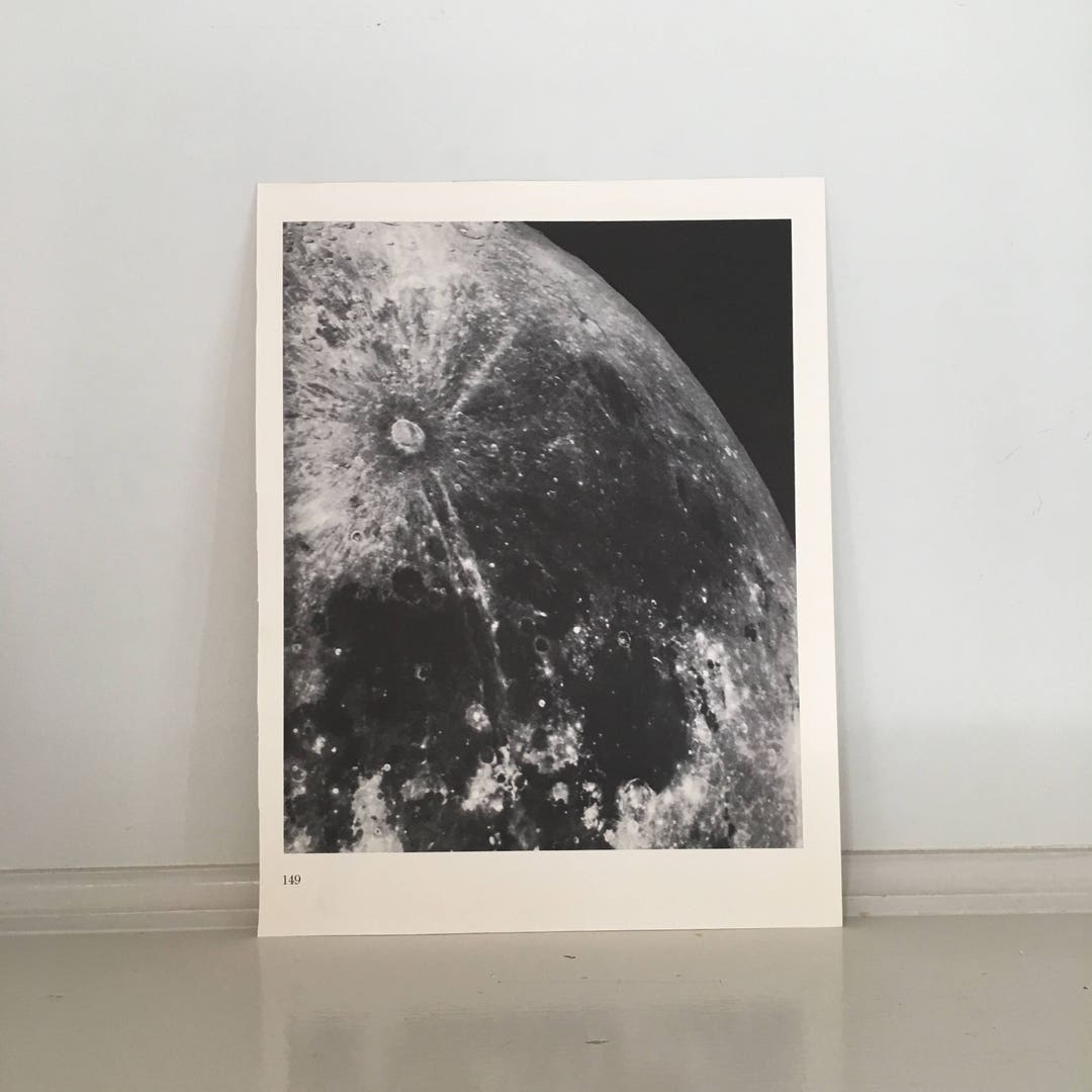 C. 1968 MOON Lithograph - Lunar Landscape Lithograph - Vintage ...