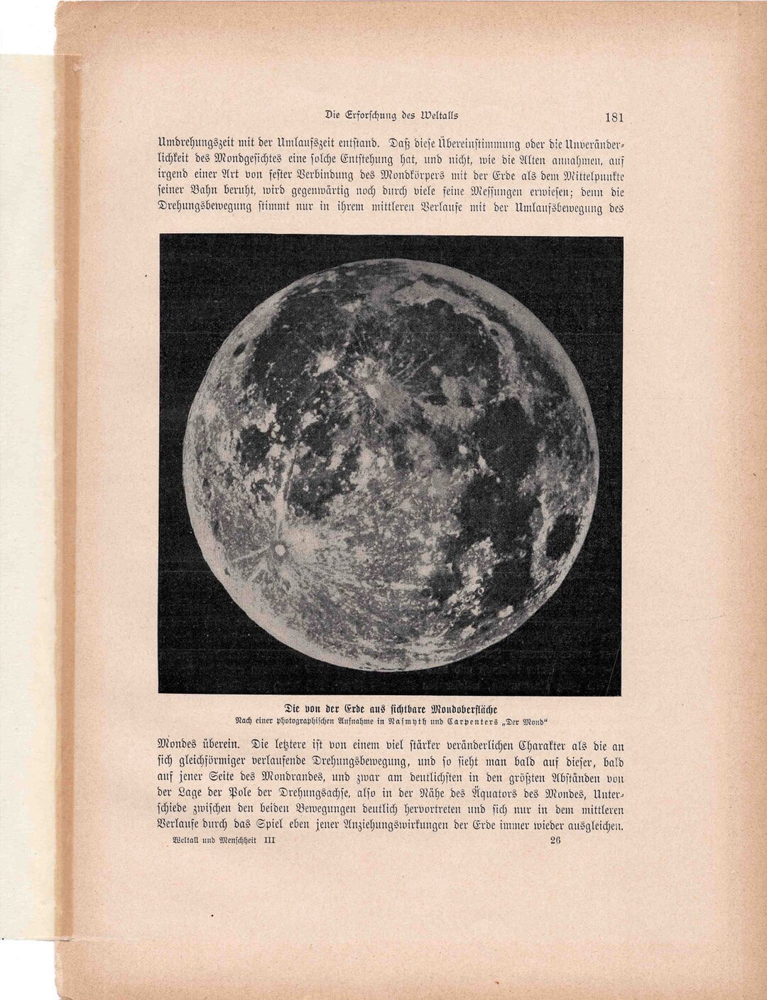 C. 1900 FULL MOON Lithograph • Original Antique Celestial Astronomy ...