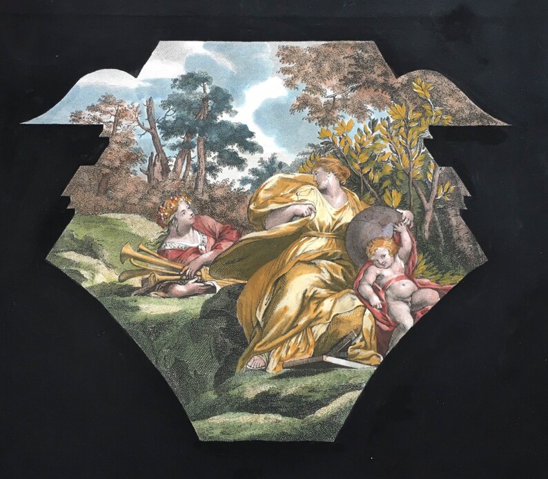 ANTIQUE CEILING DESIGN Print From 1700’s - Rare Original French Hand ...