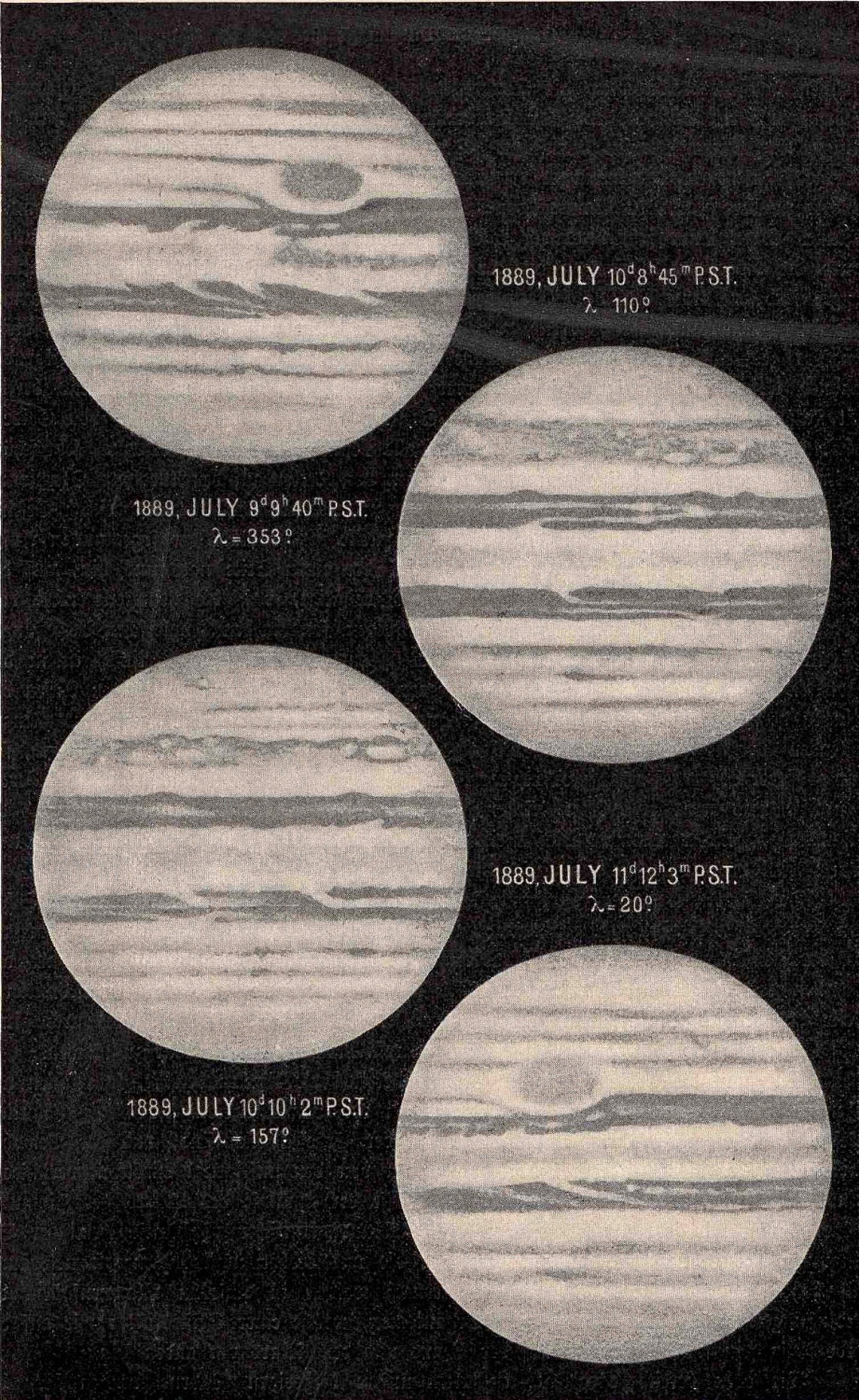 C. 1900 JUPITER PLANET Lithograph • Original Antique Print • Celestial ...