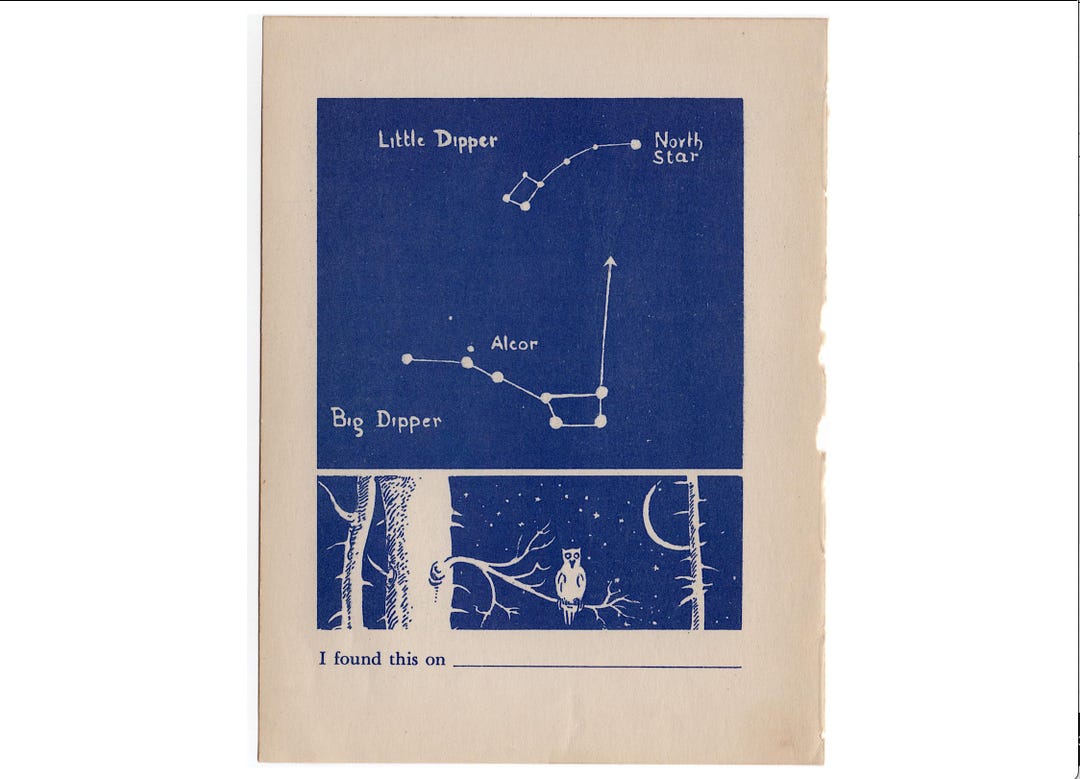 C. 1947 BIG & LITTLE DIPPER Constellations Print • Original Vintage ...