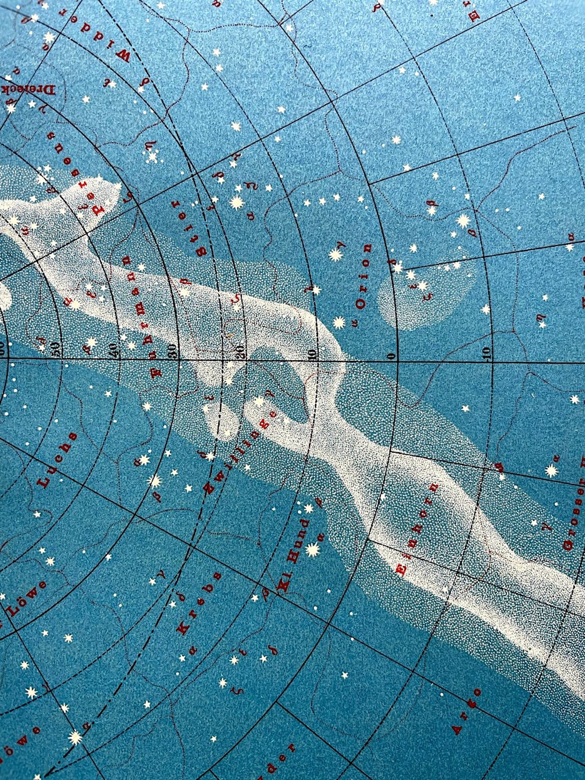 LARGE C. 1892 NORTHERN SKY Print • Original Antique Print • Astronomy ...