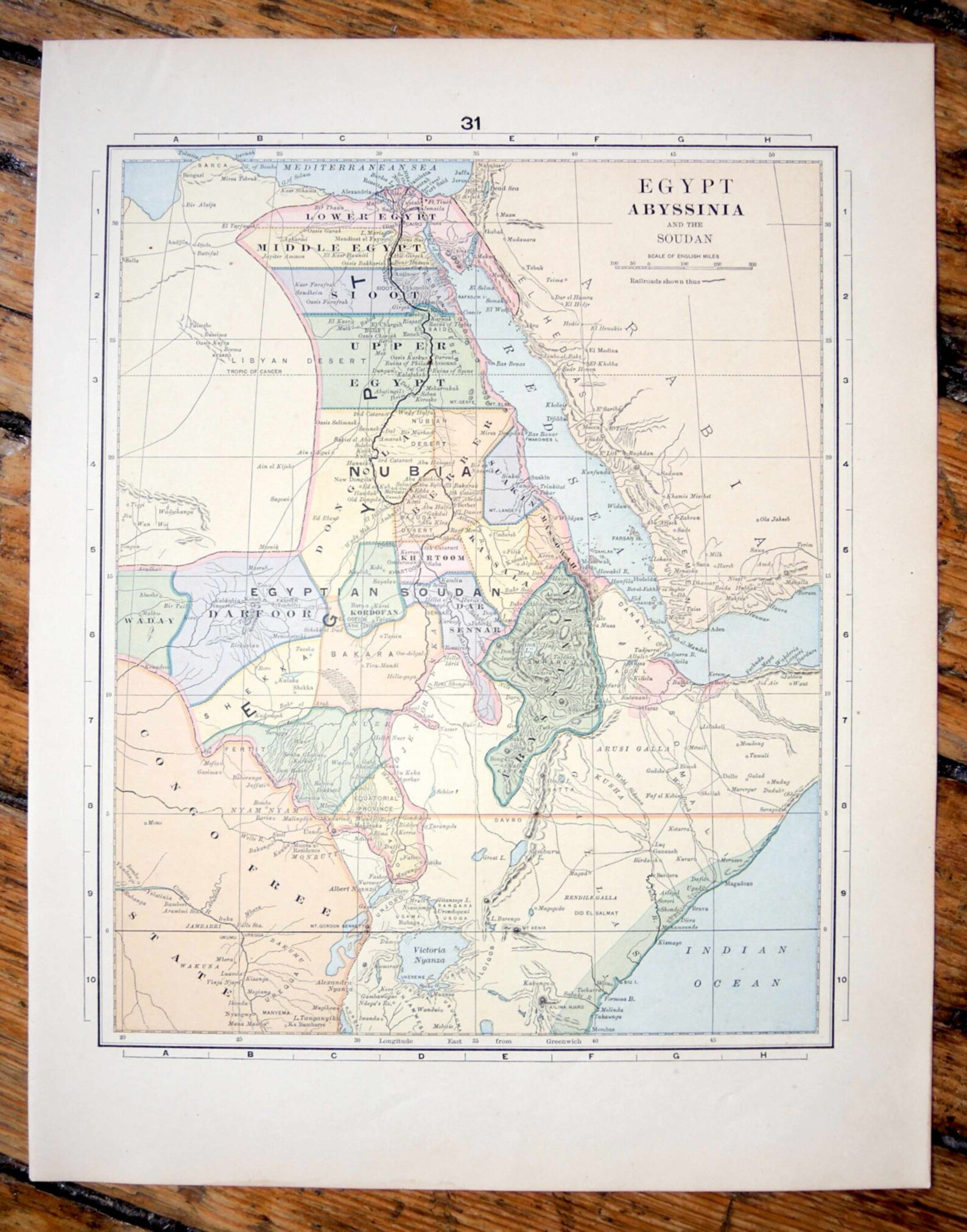 C. 1887 EGYPT or AFRICA Map Original Antique Map Two Sided - Etsy