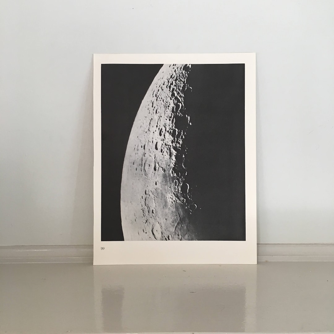 C. 1968 MOON Lithograph - Lunar Landscape Lithograph - Vintage ...