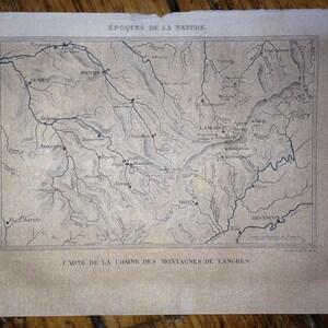C. 1837 MAP OF FRANCE - the Mountains of Langres, France - Original ...