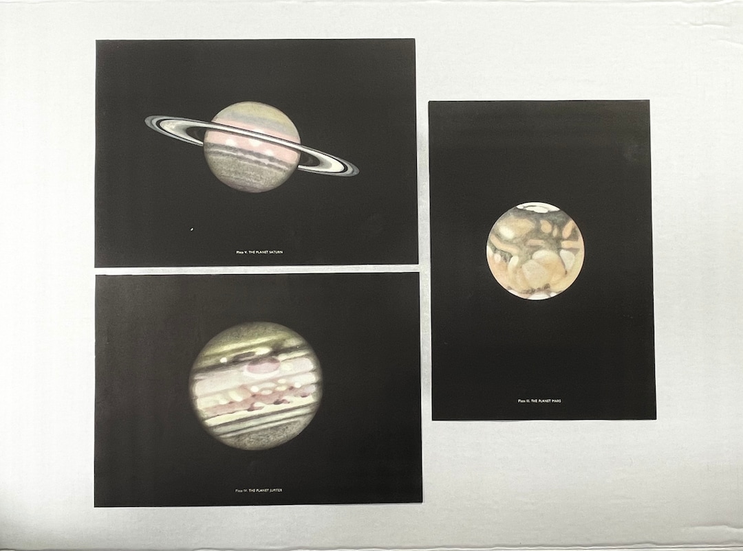 C. 1959 TRIO OF PLANETS Lithographs - Set of 3 Original Vintage Prints ...