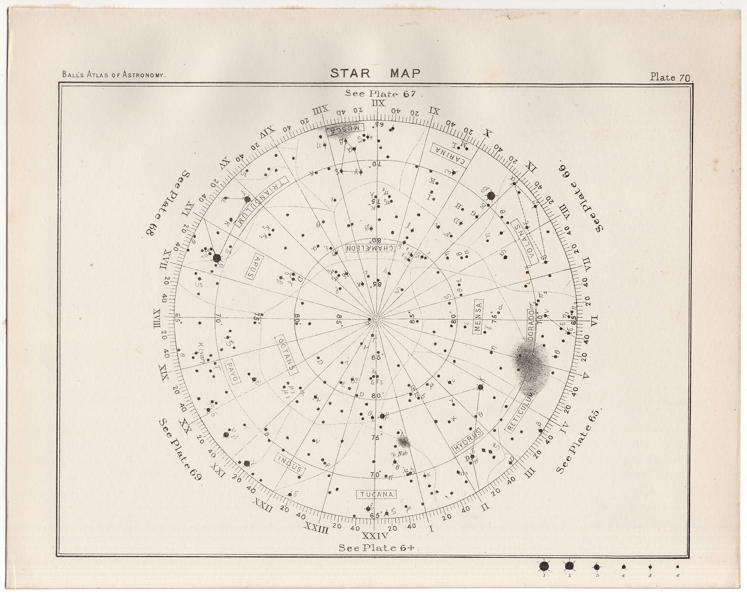 C. 1892 STAR MAP 70 original antique print astronomy print | Etsy