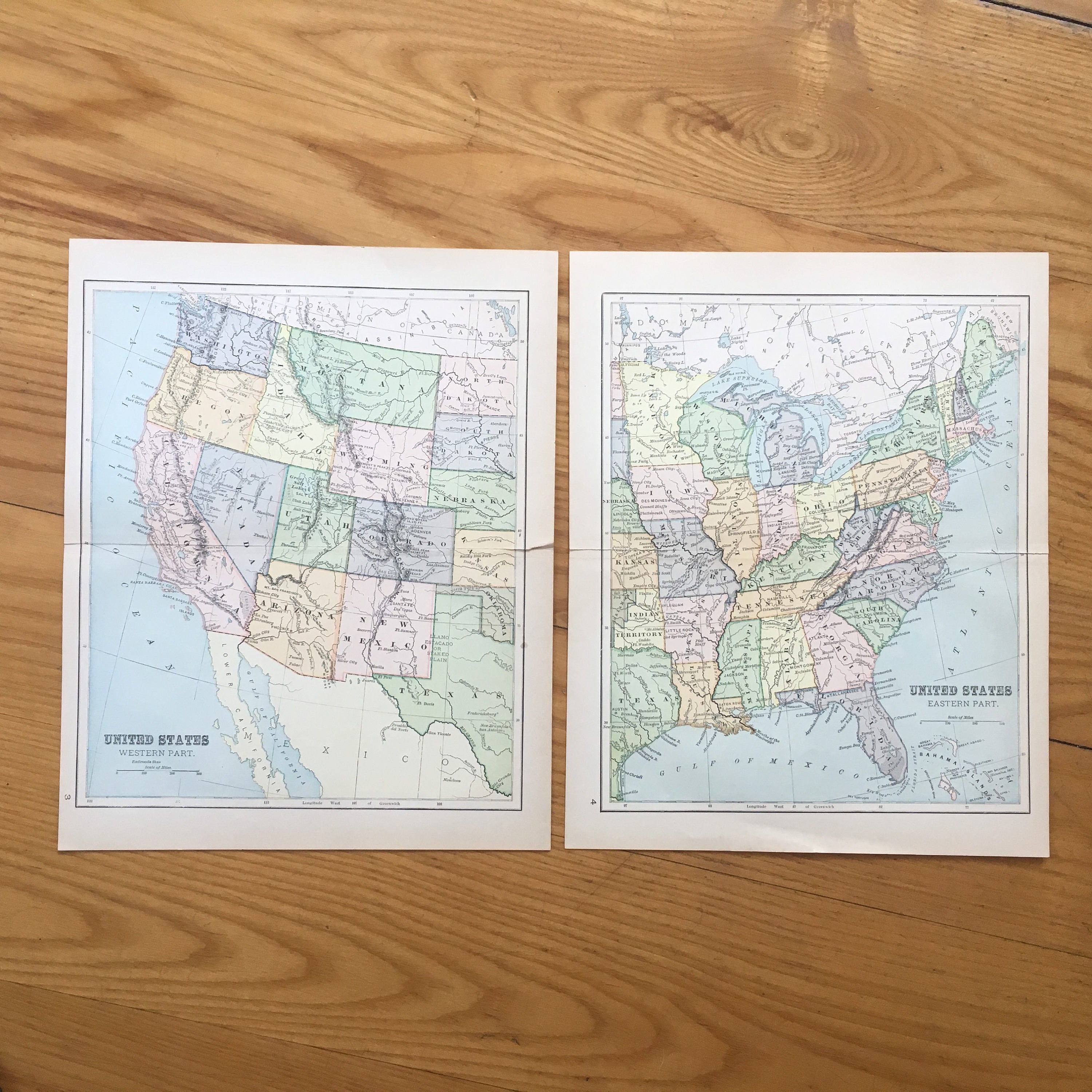 C. 1893 UNITED STATES Map - Antique Lithograph - Map Of The United ...