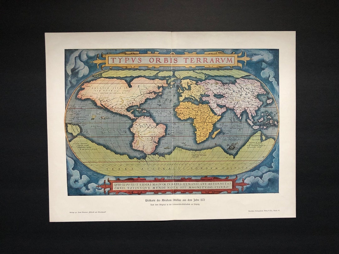 C. 1900 WORLD MAP Lithograph - Original Antique Print - View of the ...