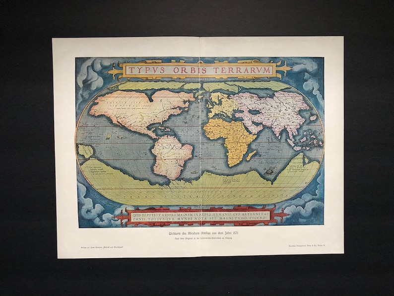 C. 1900 WORLD MAP Lithograph Original Antique Print View - Etsy