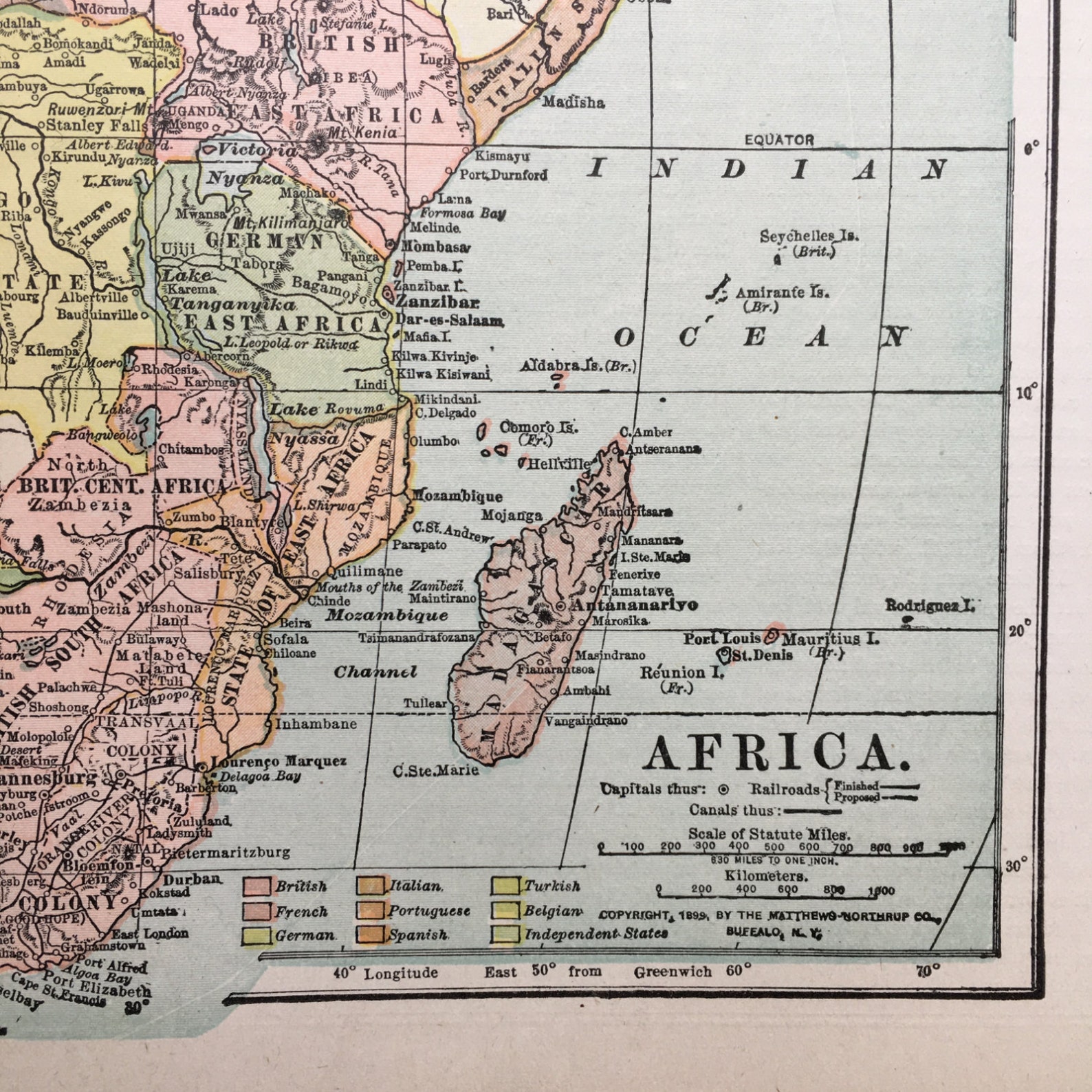 C. 1910 AFRICA ANTIQUE MAP Lithograph Original Antique Print - Etsy