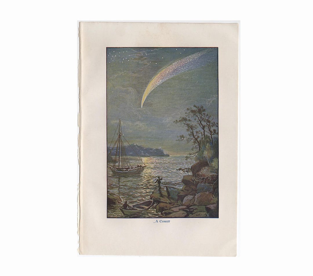 C. 1902 COMET Lithograph • Original Antique Print • Wonders of the ...