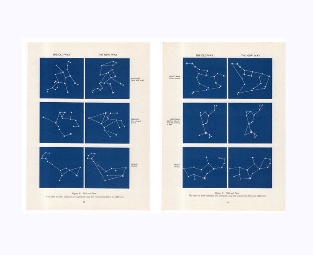 C. 1966 CONSTELLATION FIGURE Prints • Set of 2 Original Vintage Prints ...