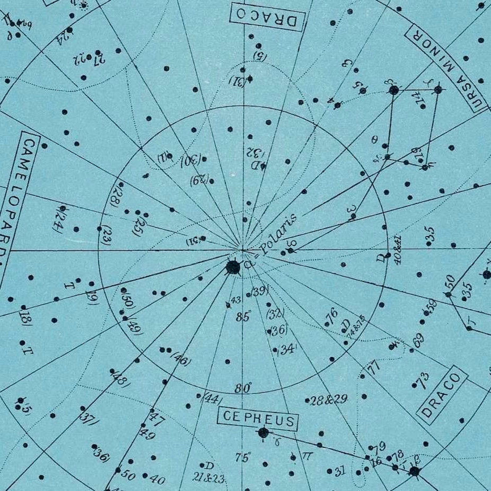 C. 1955 STAR MAP 51 Original Antique PRINT Celestial Print - Etsy