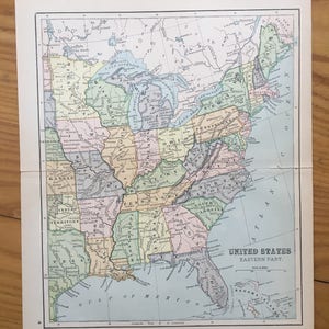 C. 1893 UNITED STATES Map - Antique Lithograph - Map of the United ...