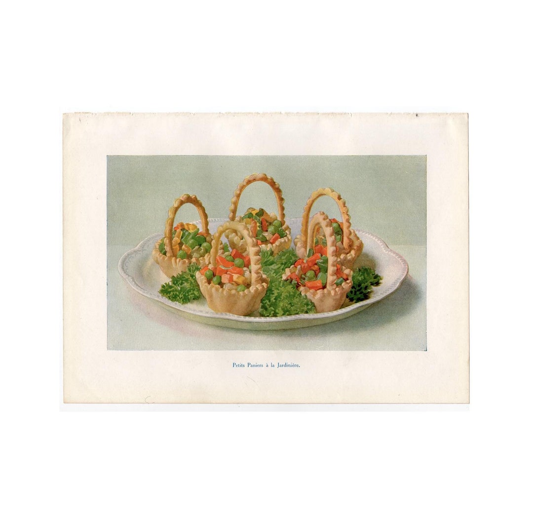 C. 1910 FANCY FOOD Lithograph • Original Vintage Print • Cooking Print ...