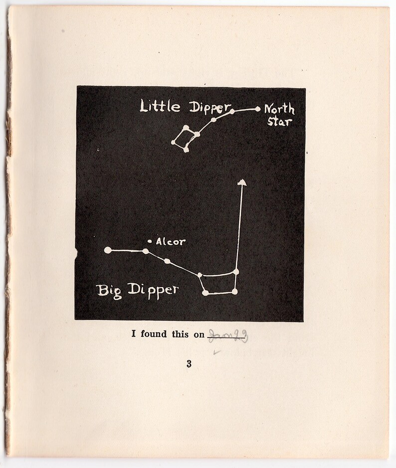 C. 1918 BIG & LITTLE DIPPER Print • Original Antique Print • Astronomy ...