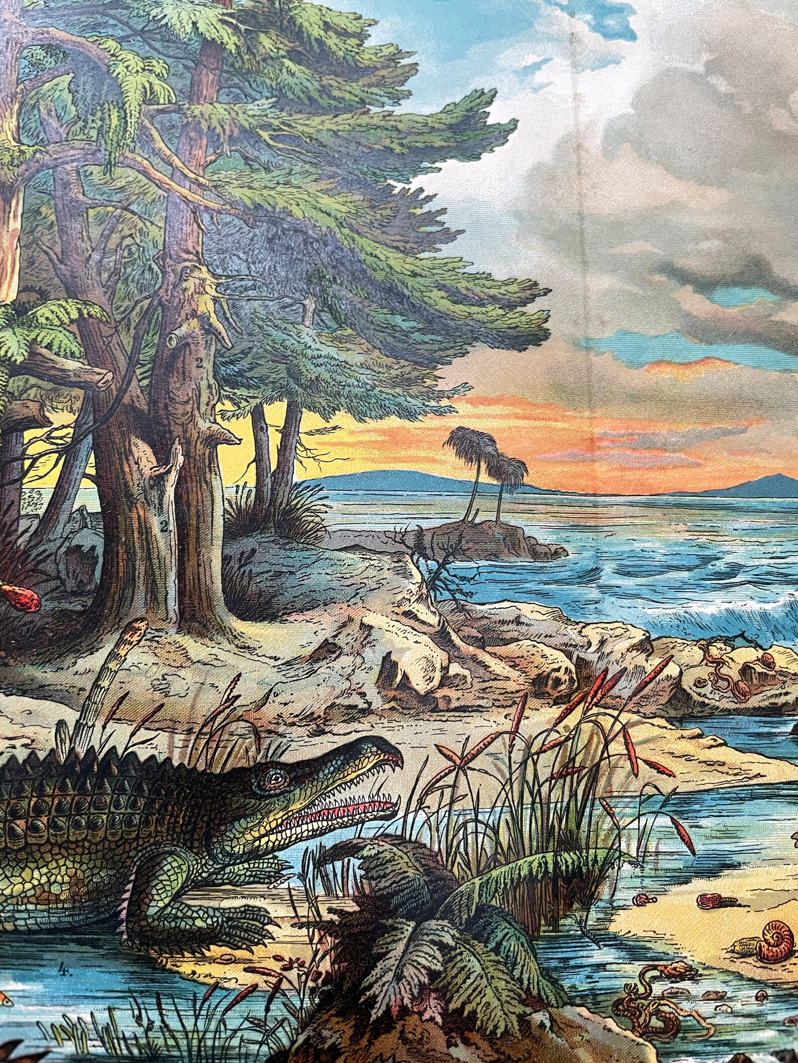 C. 1878 LARGE PREHISTORIC LANDSCAPE Original Antique Print - Etsy