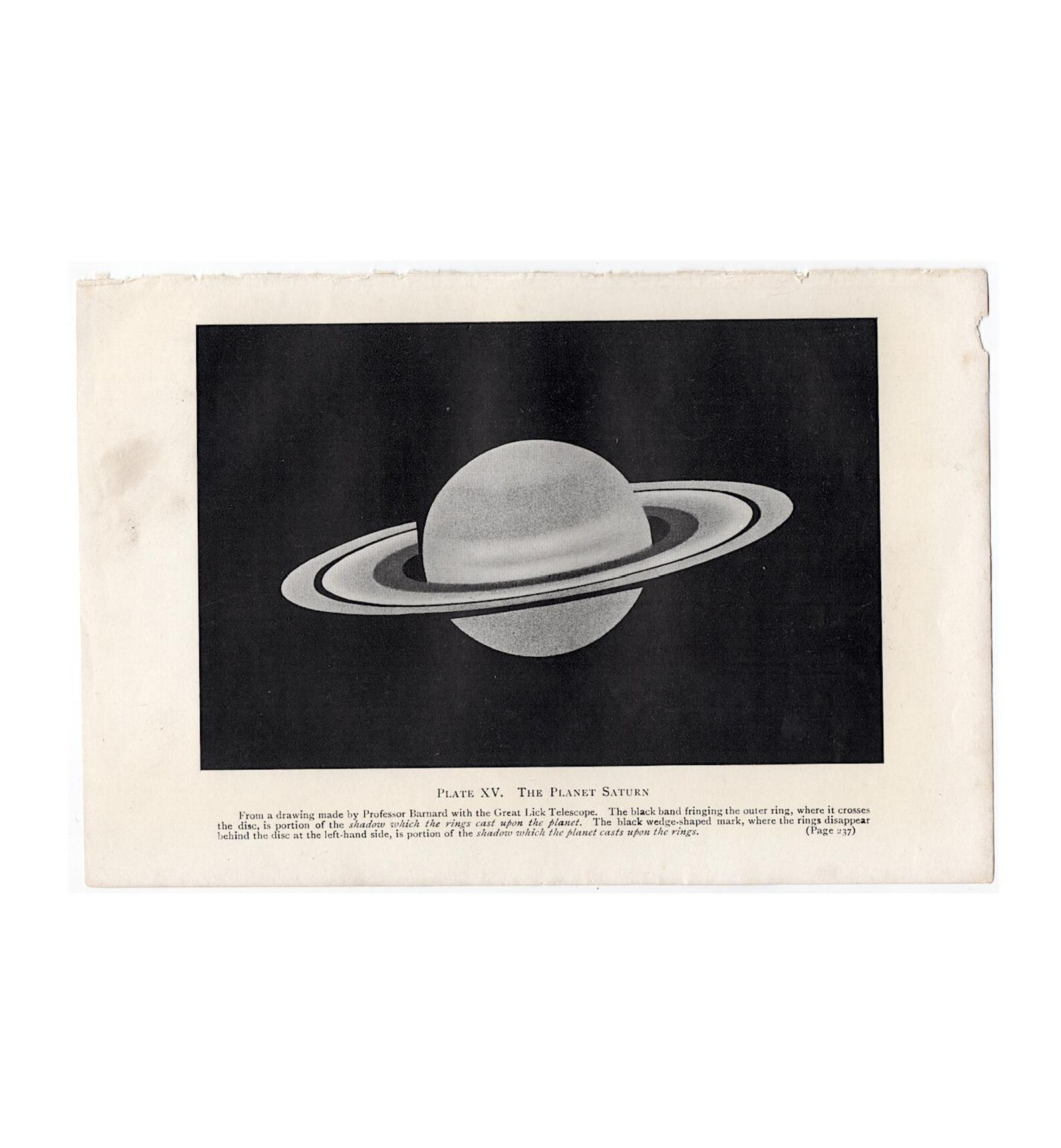 C. 1909 SATURN Lithograph - Original Antique Print • Astronomy Print ...