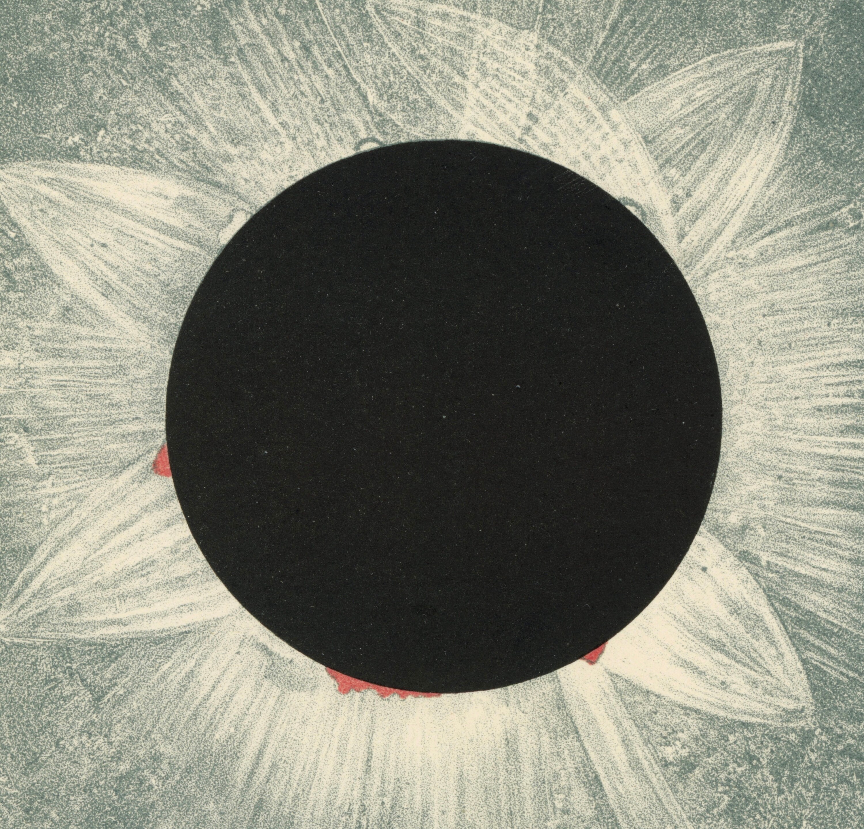 C. 1865 SOLAR ECLIPSE lithograph original antique print astronomy print ...