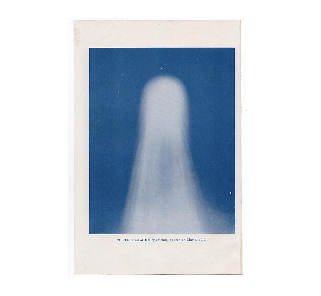 C. 1944 HALLEY'S COMET Lithograph - Original Vintage Print • Astronomy ...