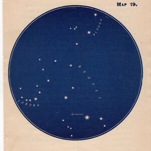 1903 BOOTES CONSTELLATION Map Antique Original Lithograph | Etsy