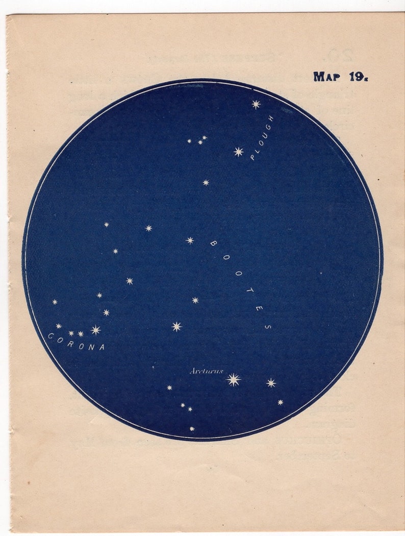 1903 BOOTES CONSTELLATION Map Antique Original Lithograph | Etsy