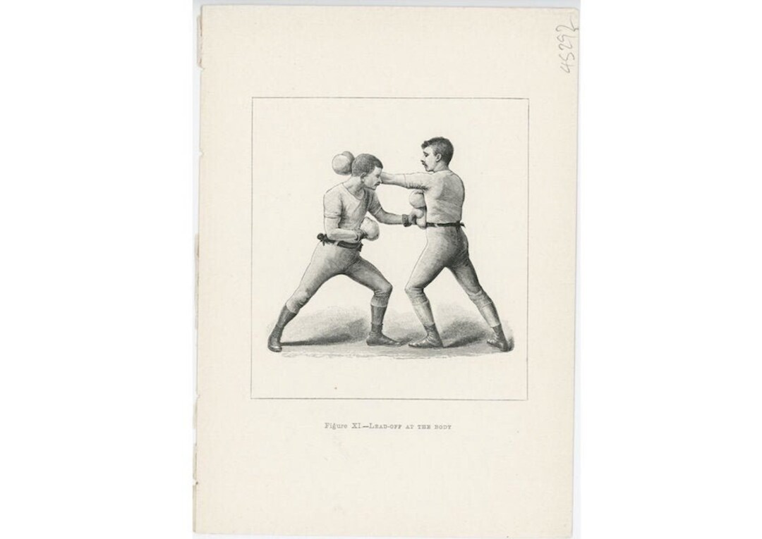 C. 1889 BOXING Lithograph • Original Antique Print • Sporting Print ...