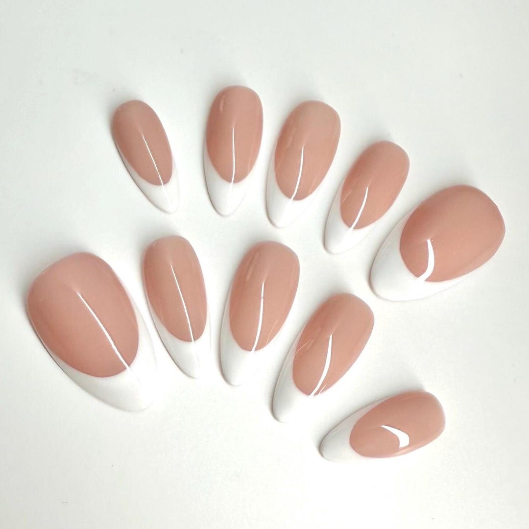 French Tips Press on Nails - Etsy