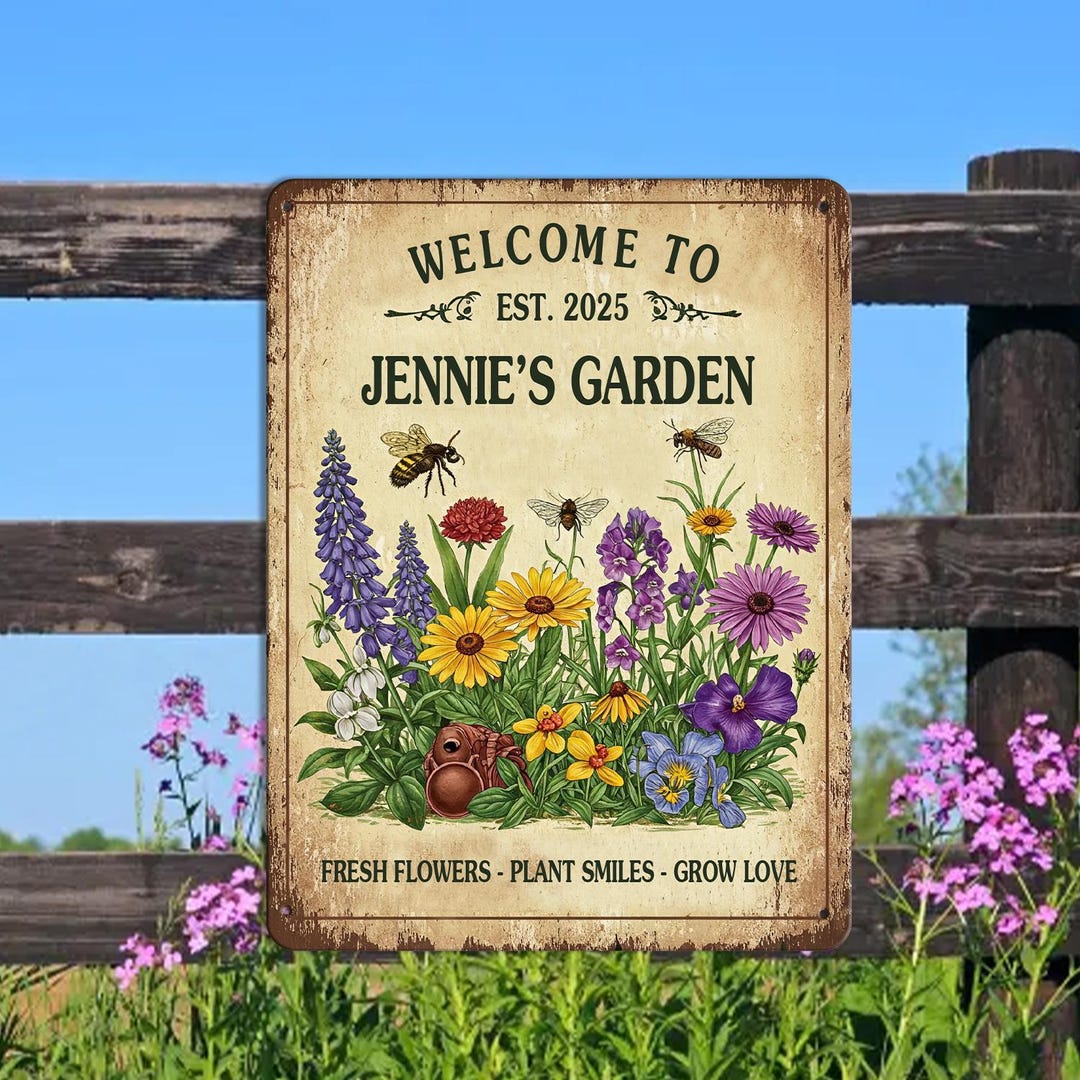 Personalized Garden Sign Custom Garden Name Sign Metal Garden Sign for ...