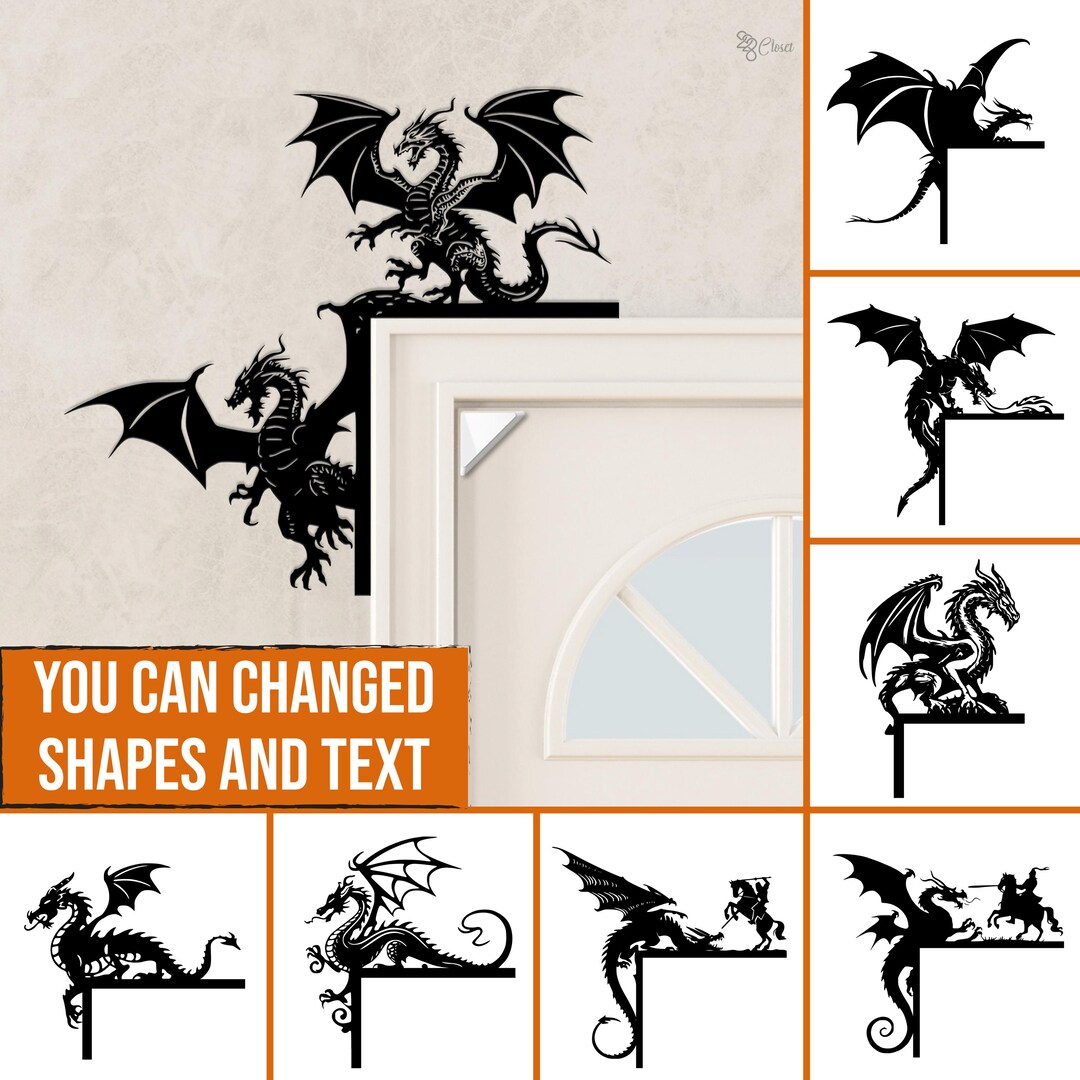 Custom Dragon Corner Sign, Gothic Door Corner Decor, Gift for Son ...