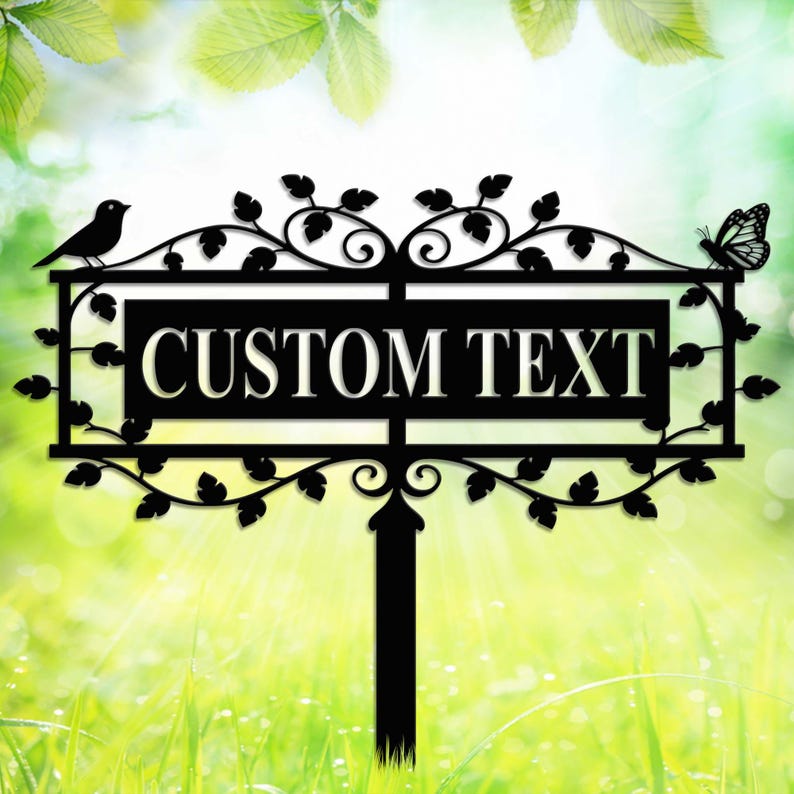 Personalized Garden Sign With Stake, Metal Bird Garden Sign,custom ...