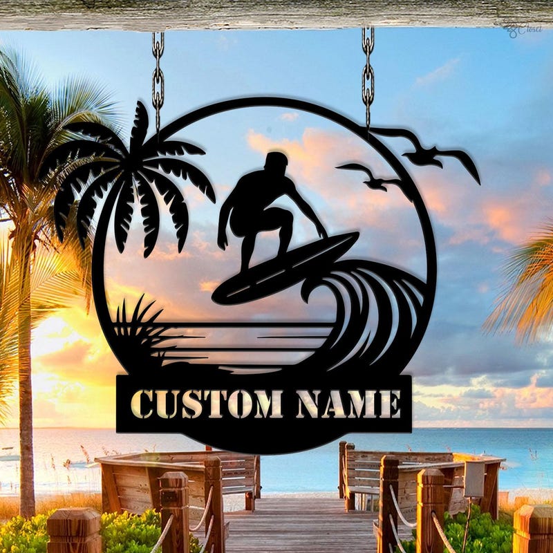 Surfing Metal Art - Etsy