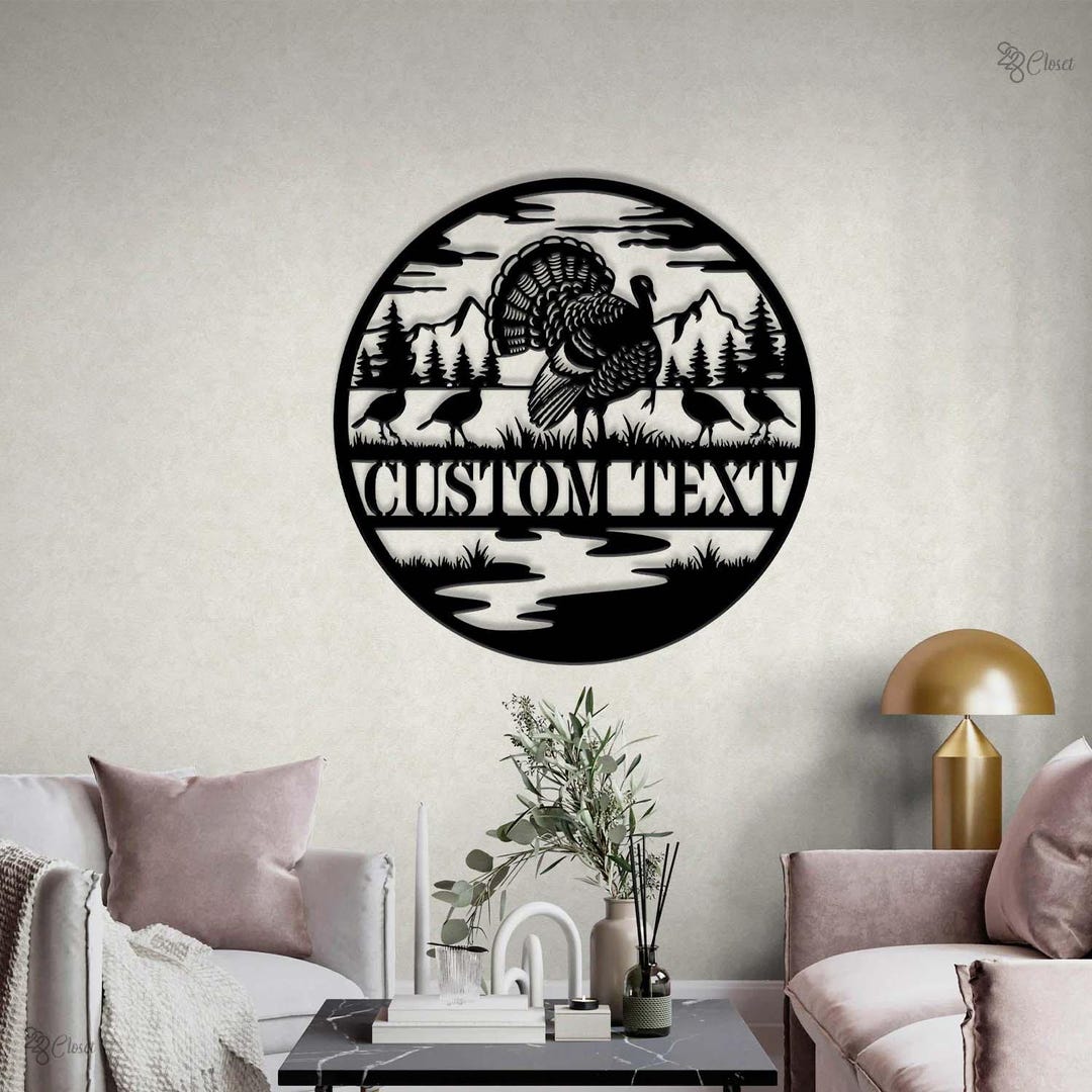 Custom Turkey Hunting Metal Sign, Personalized Wildlife Wall Art, Metal ...