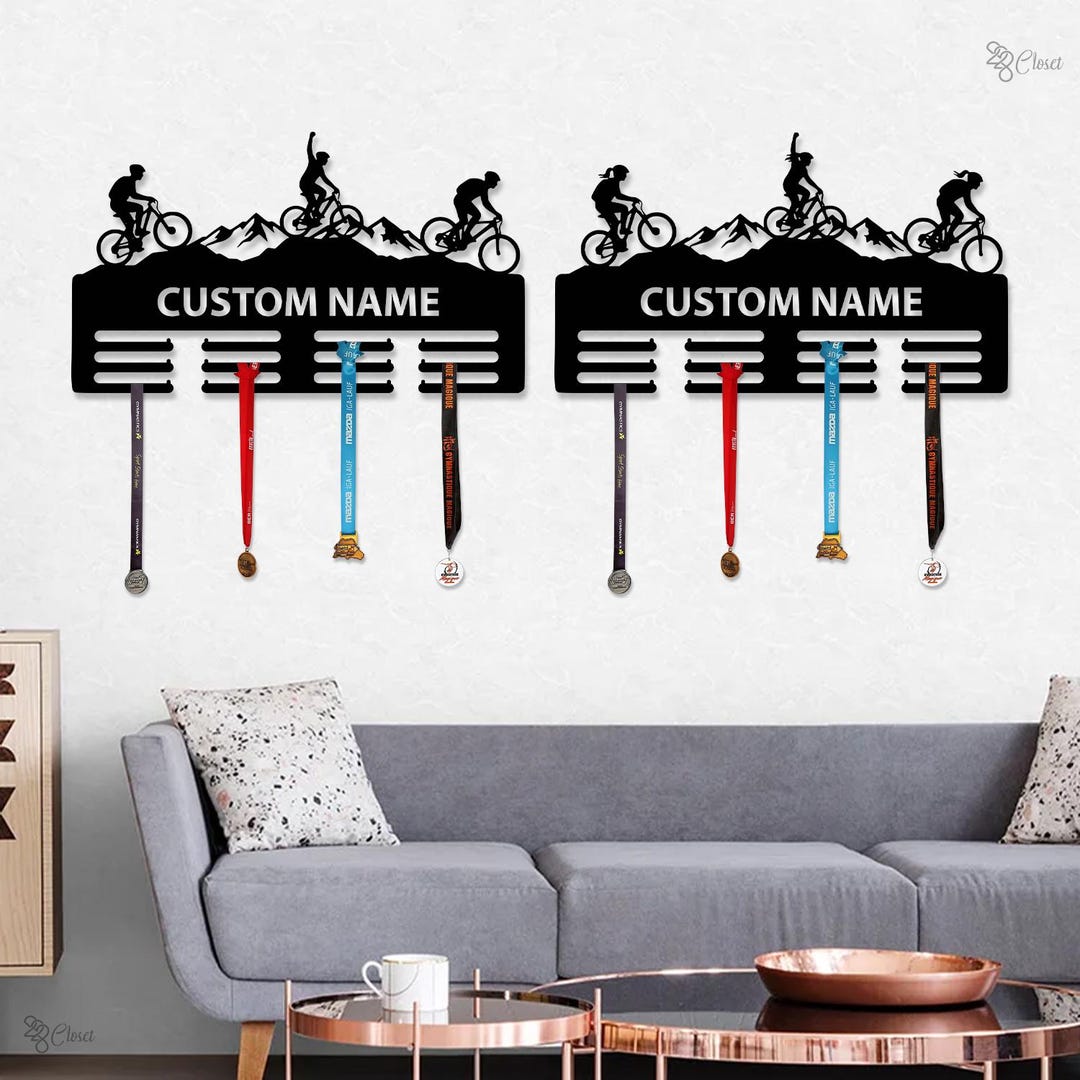 Metal Medal Holder for Cyclists - Mountain Bike Medal Display Rack ...