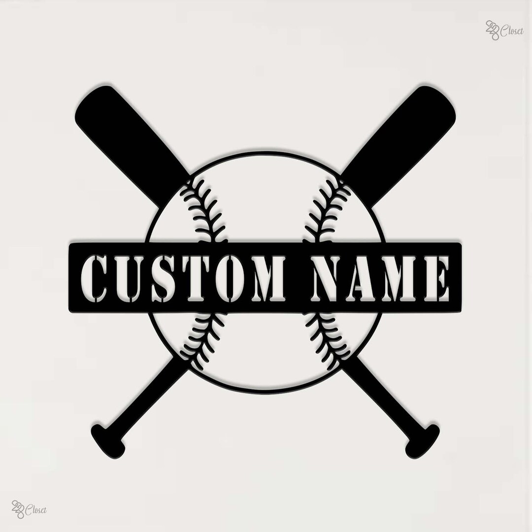 Custom Baseball Metal Sign, Baseball Name Sign, Baseball Lover, Sport ...