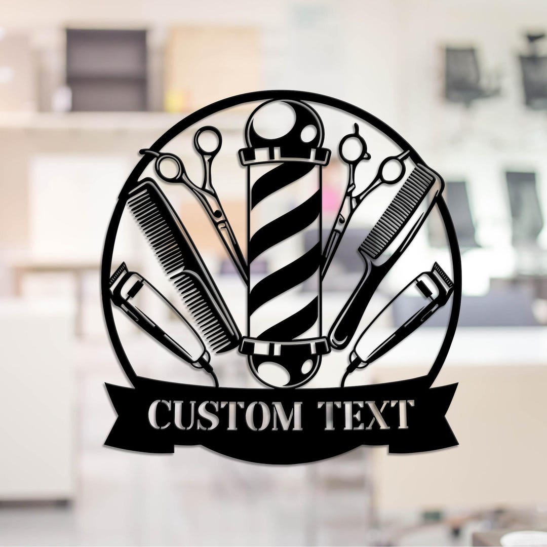 Personalized Barber Metal Sign Wall Art, Barber Shop Art, Barber ...