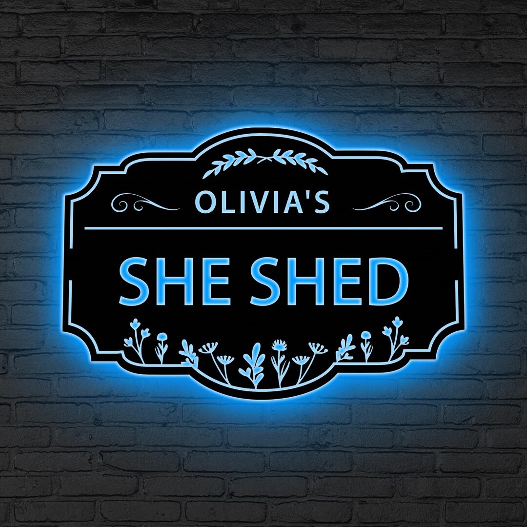 Custom She Shed Sign LED Lights Creative Room Sign,personalized Craft ...