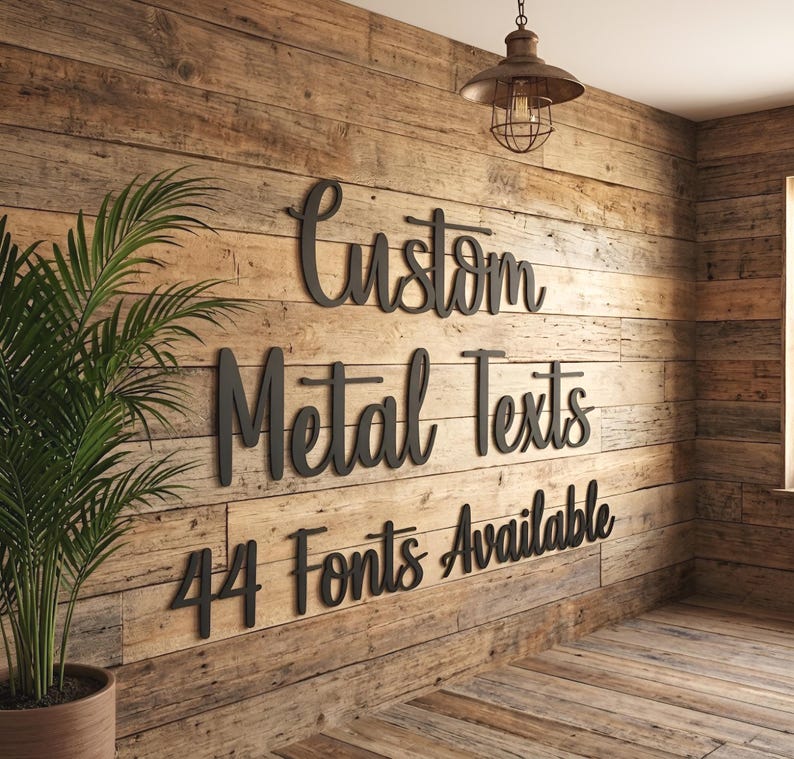 Custom Metal Words Your Custom Text Custom Name Script Metal Sign ...
