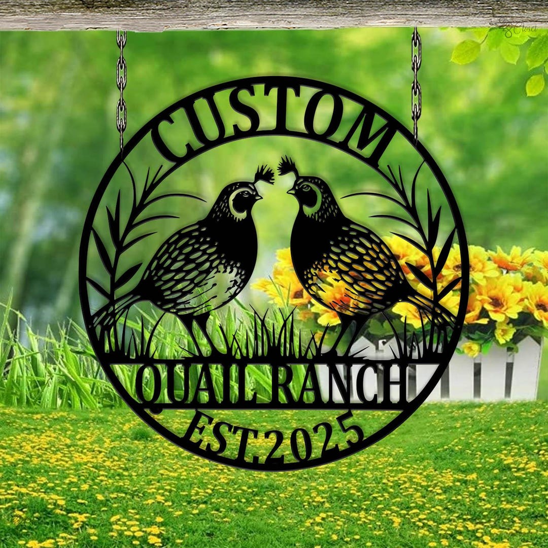 Custom Quail Ranch Sign, Personalized Metal Farm Sign, Outdoor Ranch ...