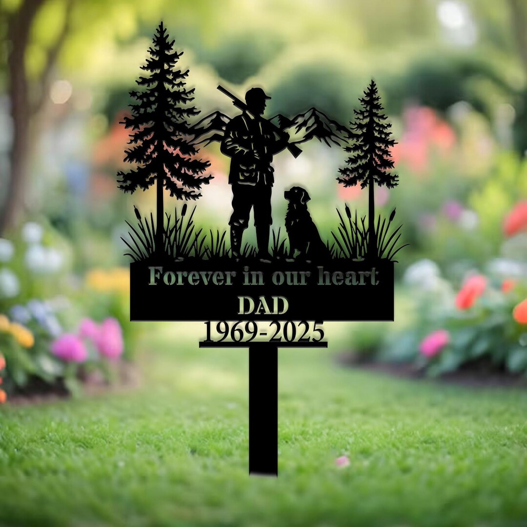Custom Hunting Memorial Sign, Hunter Memorial Stake, Hunter Loss, Grave ...