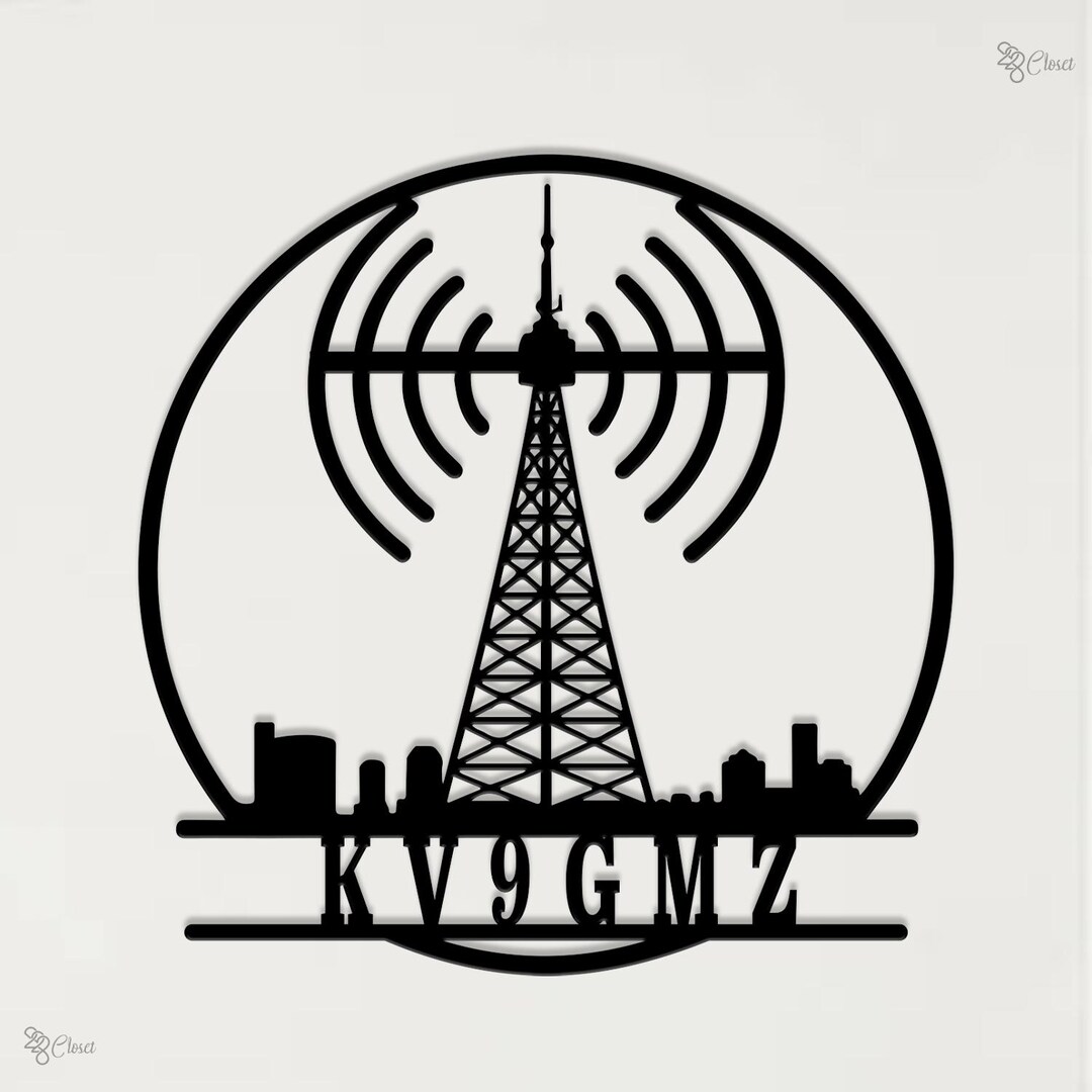 Custom Ham Radio Call Sign Metal, Radio Tower Wall Art, Ham Shack Decor ...