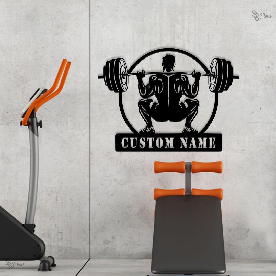 Custom Gym Metal Sign, Personalized Weightlifting Wall Art, Fitness ...