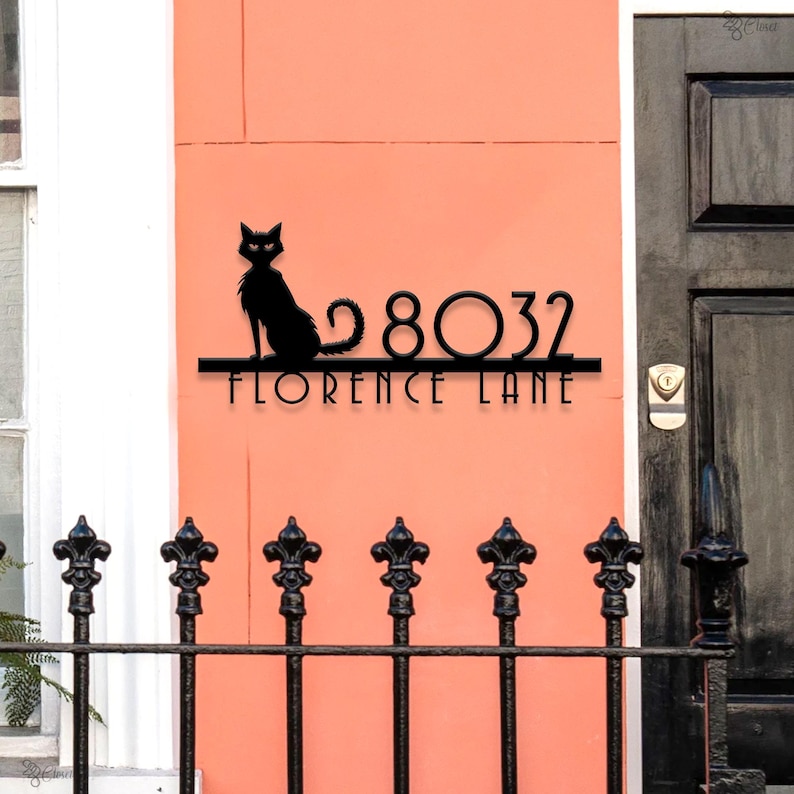 Halloween House Number Sign, Custom Metal Address, Spooky House Number ...