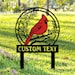 Cardinal Metal Bird Yard Garden Art, Metal Yard Art, Tree Sign ...