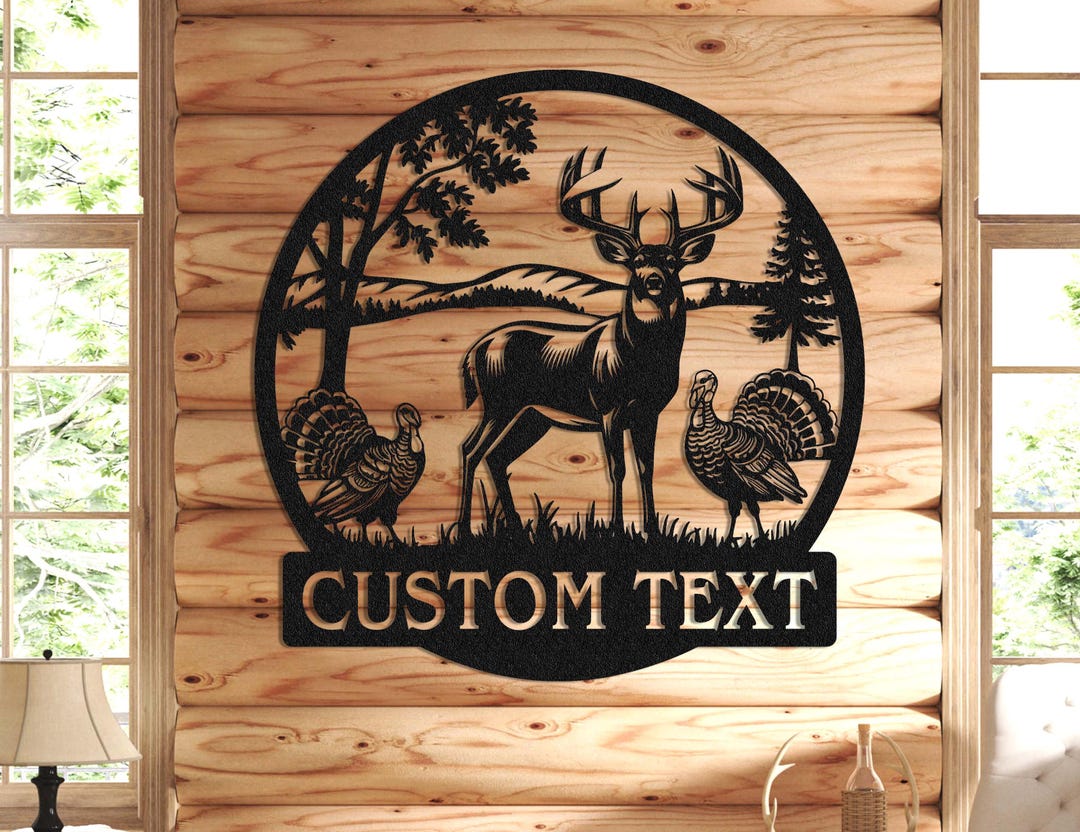 Personalized Metal Deer Cabin Sign Wall, Deer Hunter Gift, Cabin Decor ...