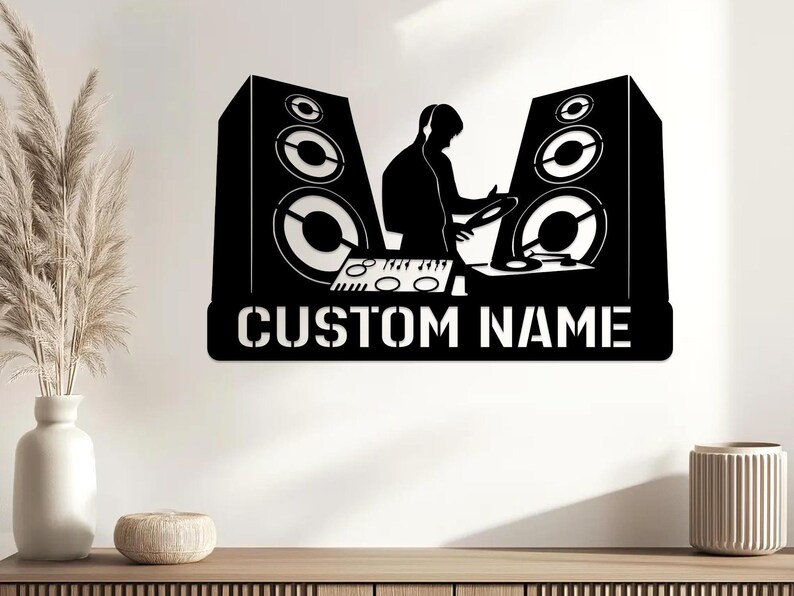 Personalized DJ Disc Jockey Wall Sign, Custom Deejay Name Sign-dee Jay ...