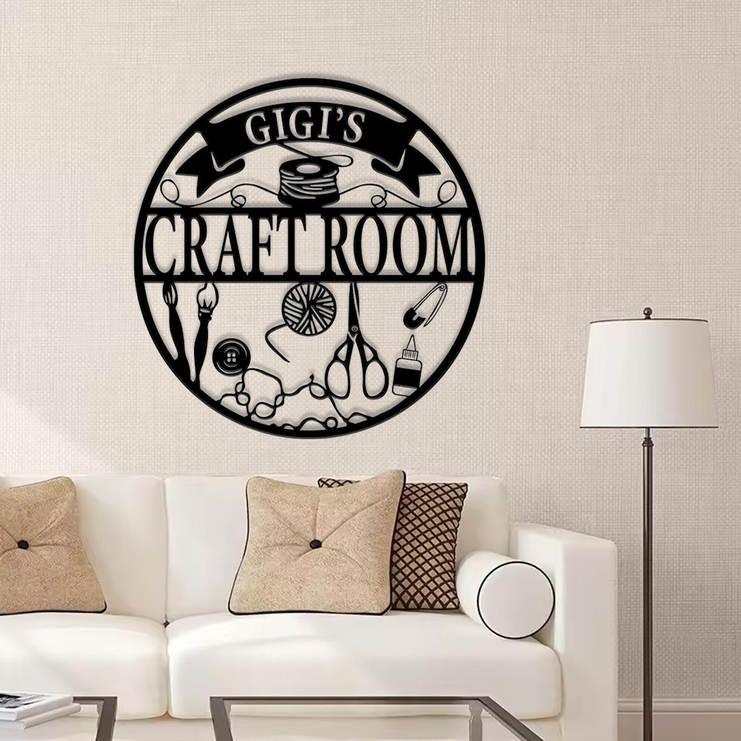Personalized Craft Room Metal Sign, Sewing Room Sign, Craft Room Decor ...