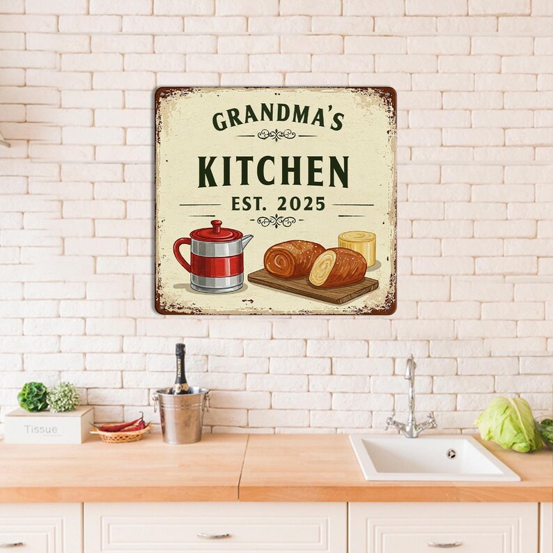 Personalized Kitchen Metal Wall Art, Sign for Kitchen, Custom Kitchen ...