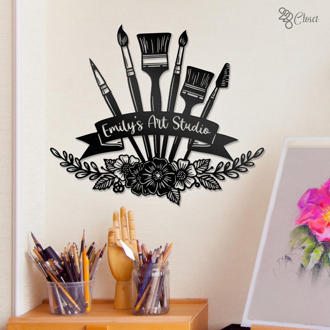 Custom Art Studio Metal Sign Wall,artist Sign,personalized Painter Name ...
